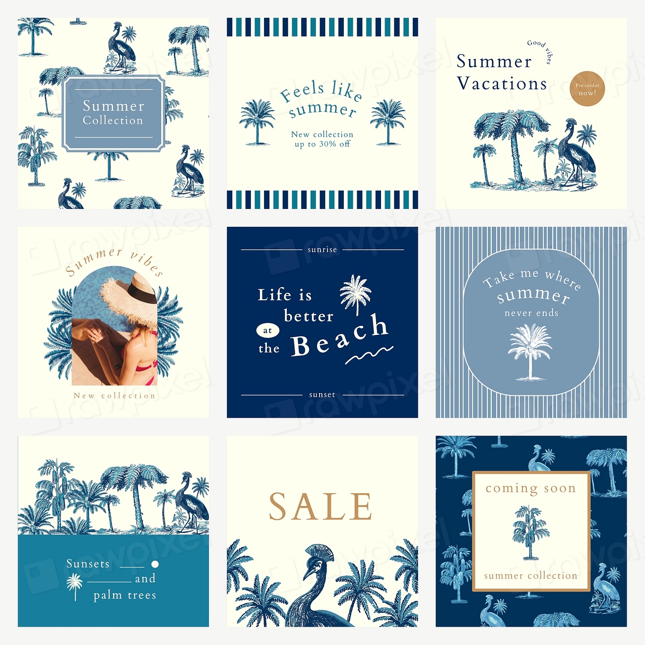 Summer vibes ad templates vector | Premium Vector - rawpixel
