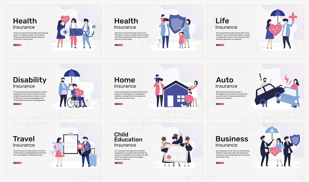 Insurance editable template vector set | Premium Vector - rawpixel