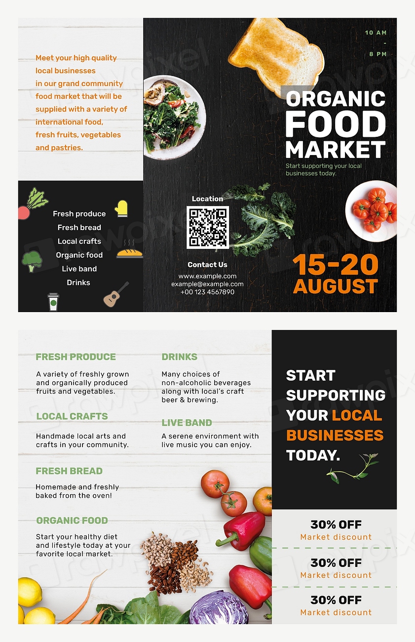 Market trifold brochure template psd | Free PSD Template - rawpixel