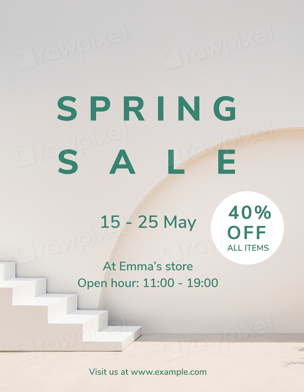 Sale poster editable template, minimal | Premium Vector Template - rawpixel