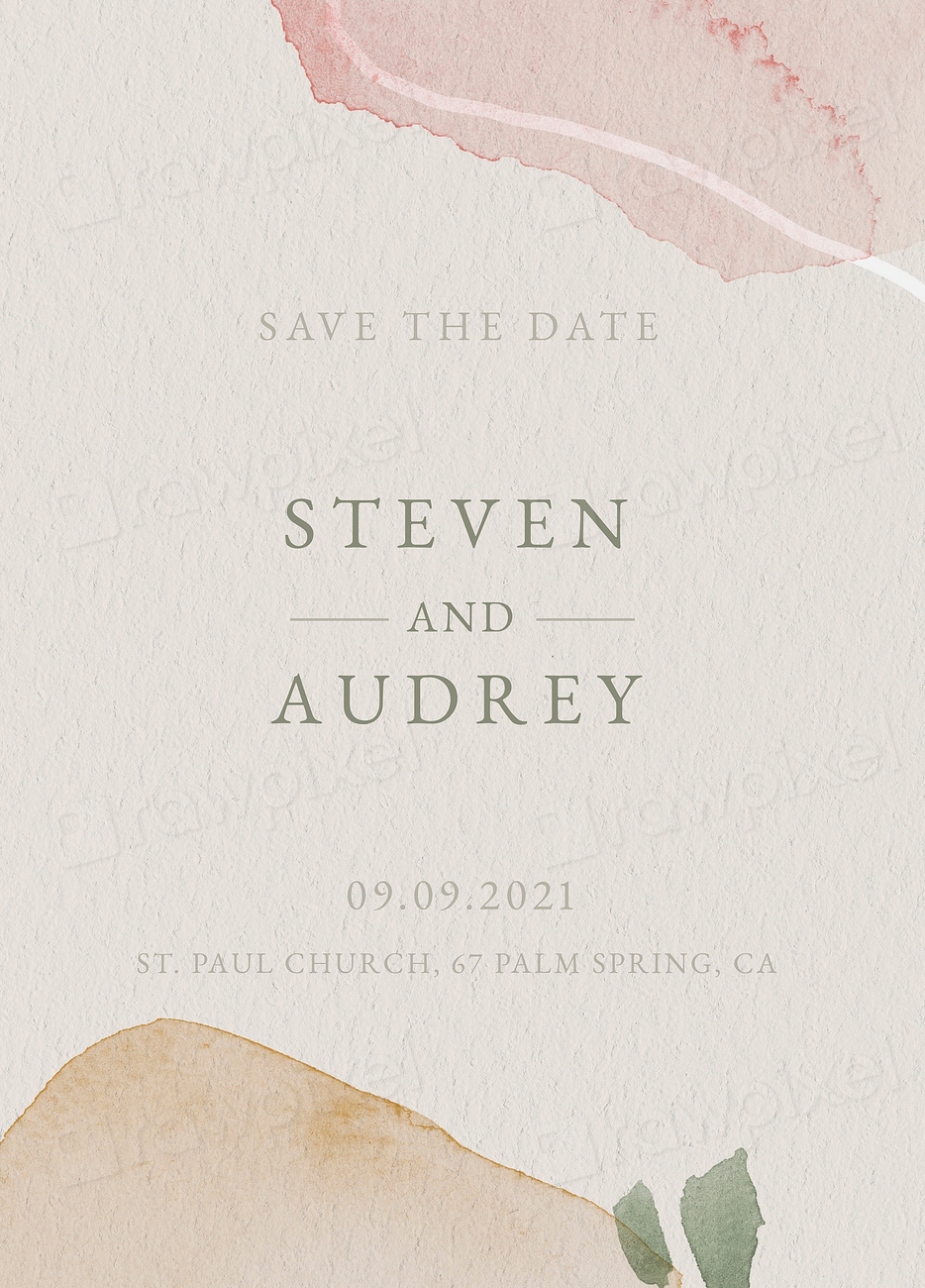 Beige wedding invitation card template | Premium Vector Template - rawpixel