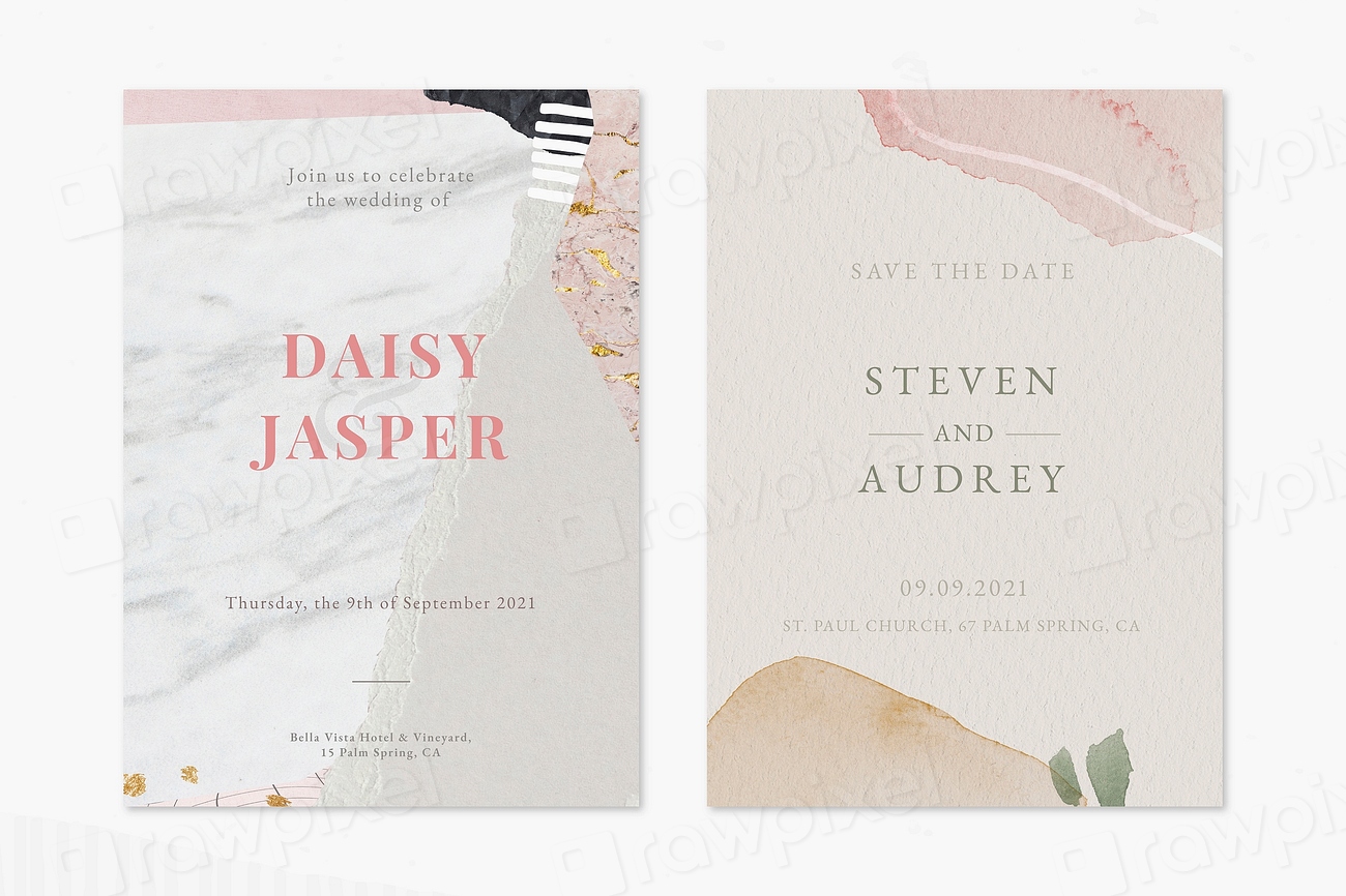 Beige wedding invitation card template | Premium Vector - rawpixel