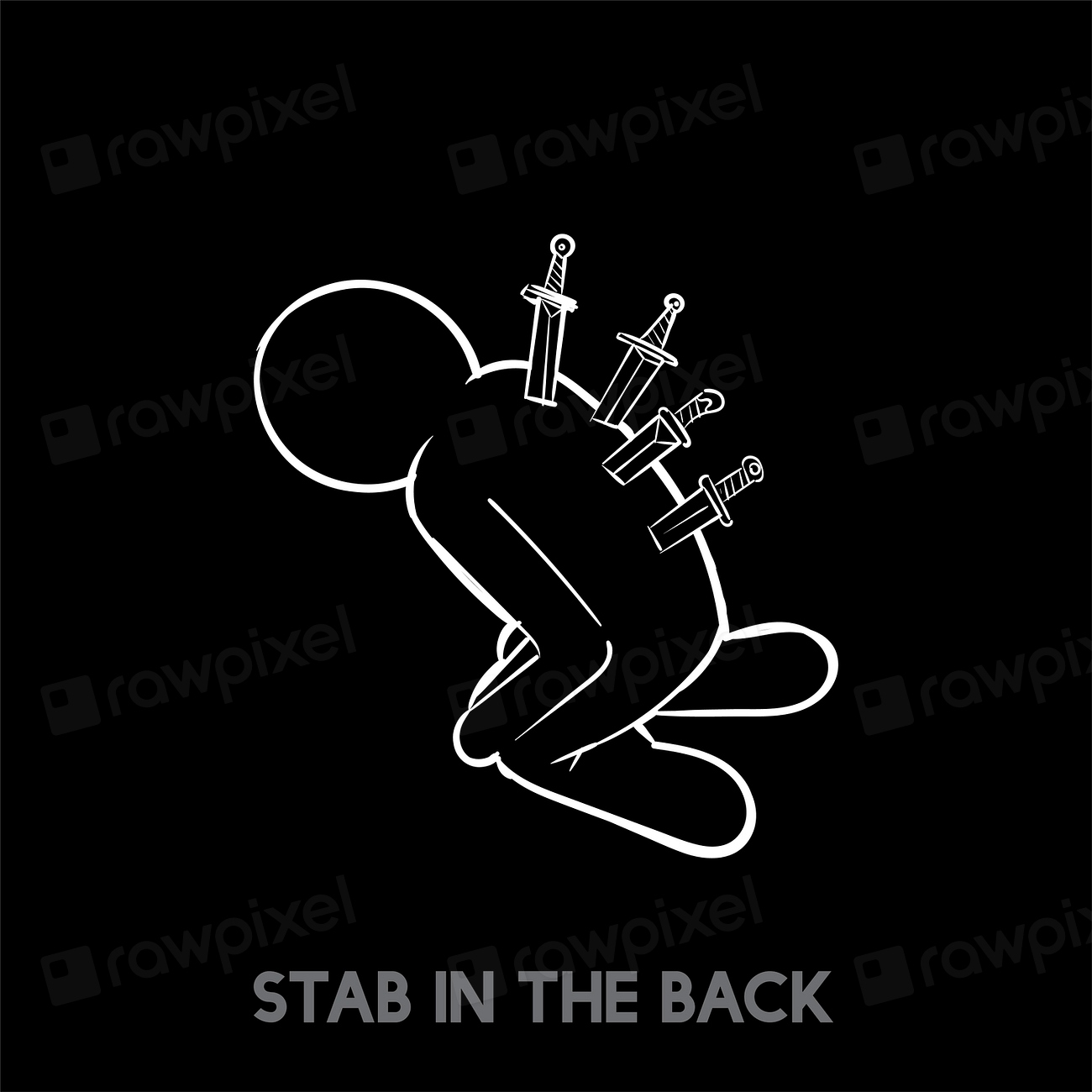 Stabbed back idiom vector | Premium Vector - rawpixel
