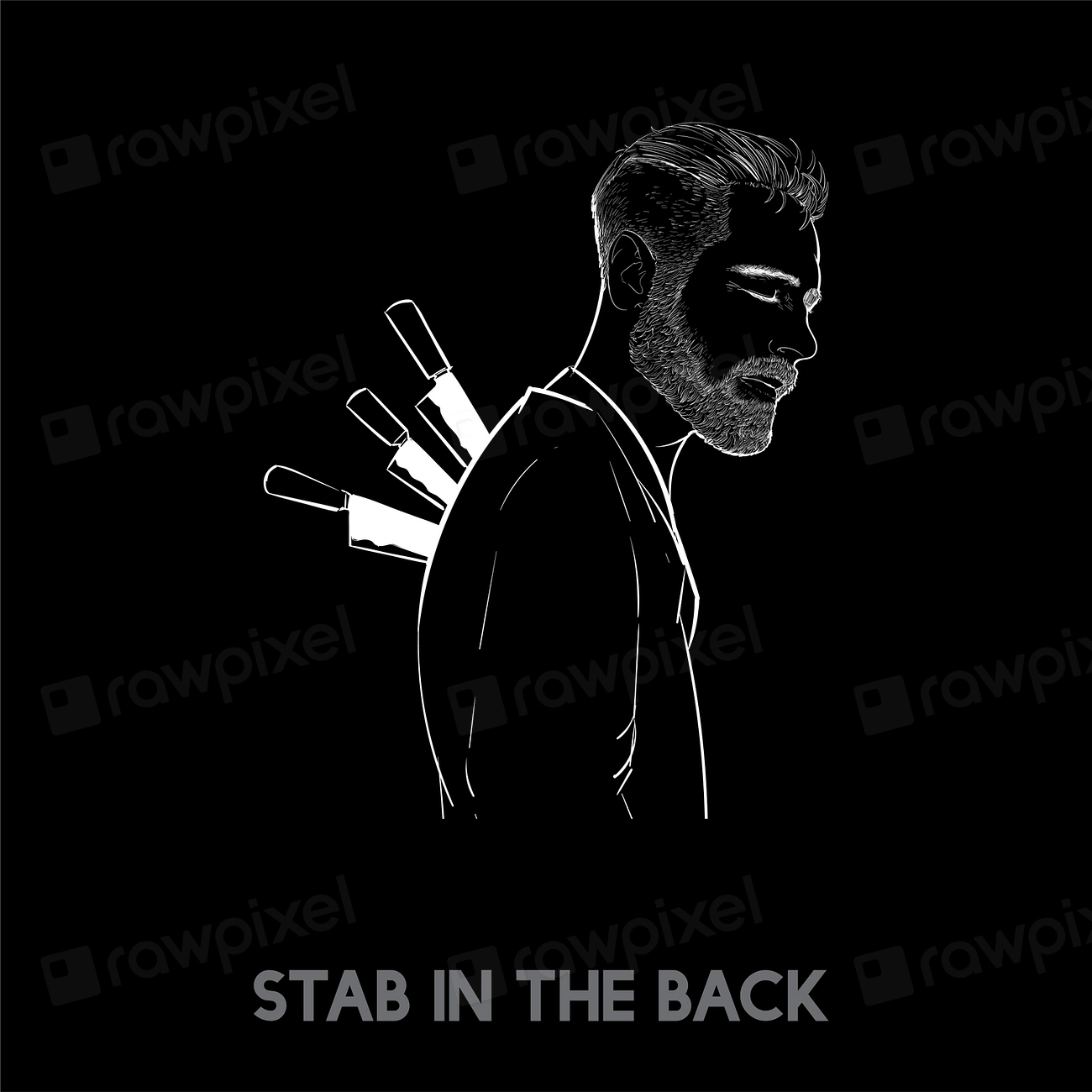 Stabbed back idiom vector | Free Photo - rawpixel