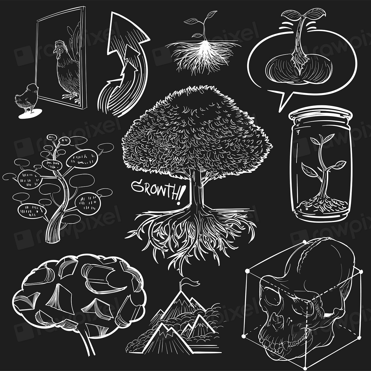 Hand drawing illustration growth development | Free Photo - rawpixel