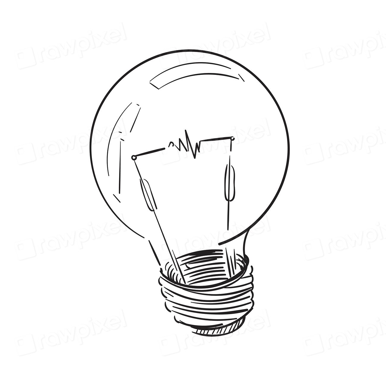 Illustration drawing of light bulb | Free Photo Illustration - rawpixel
