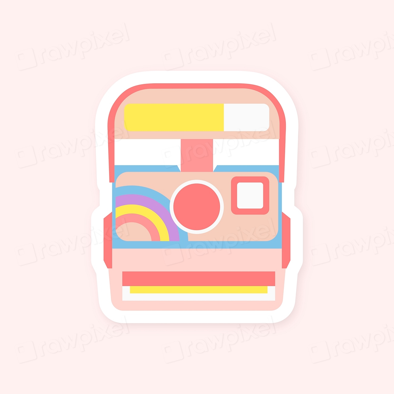 Colorful Polaroid camera sticker | Premium PSD - rawpixel