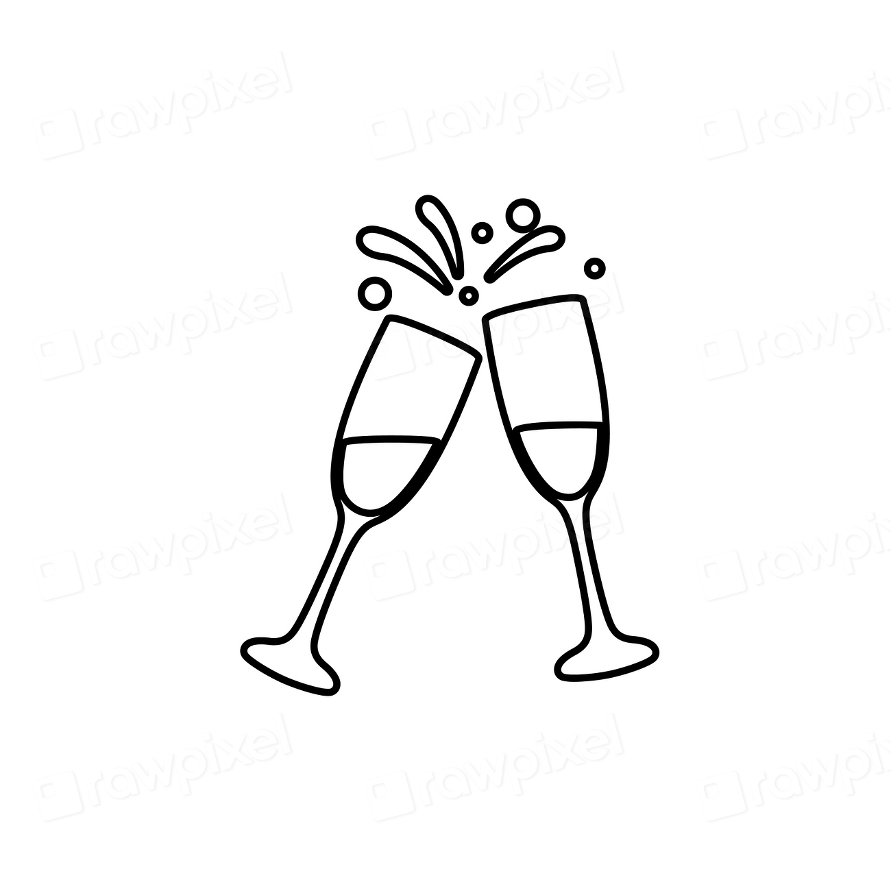 Illustration of a champagne toast | Free Vector - rawpixel