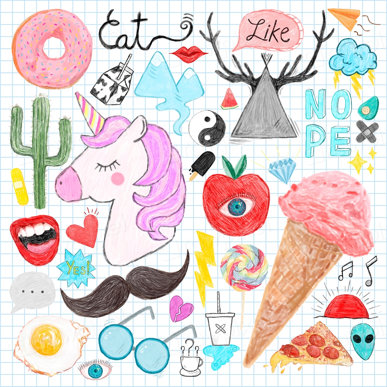 Set cool hand drawn vectors | Free Vector - rawpixel