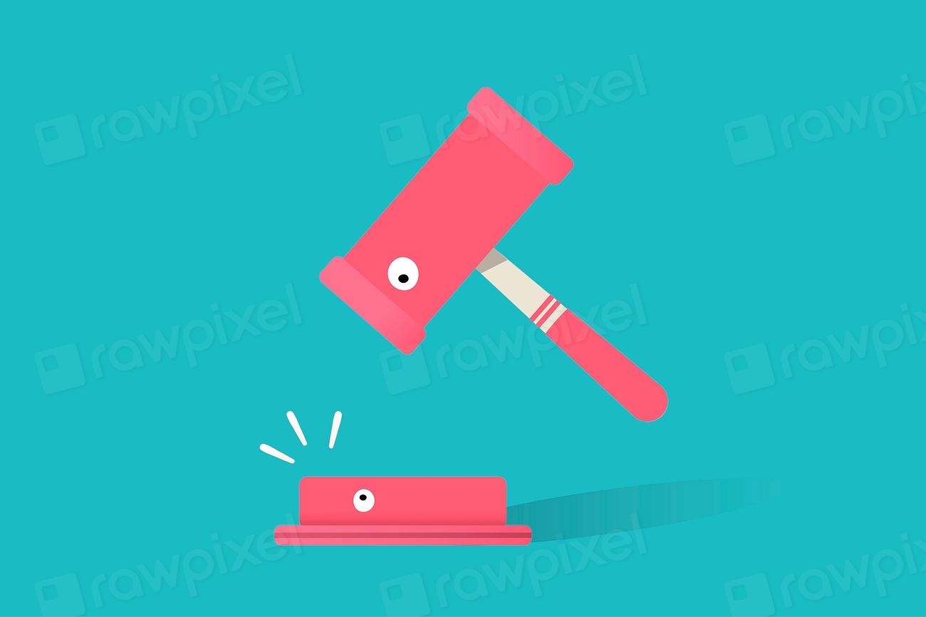 Illustration of auction icon on blue | Free Vector - rawpixel