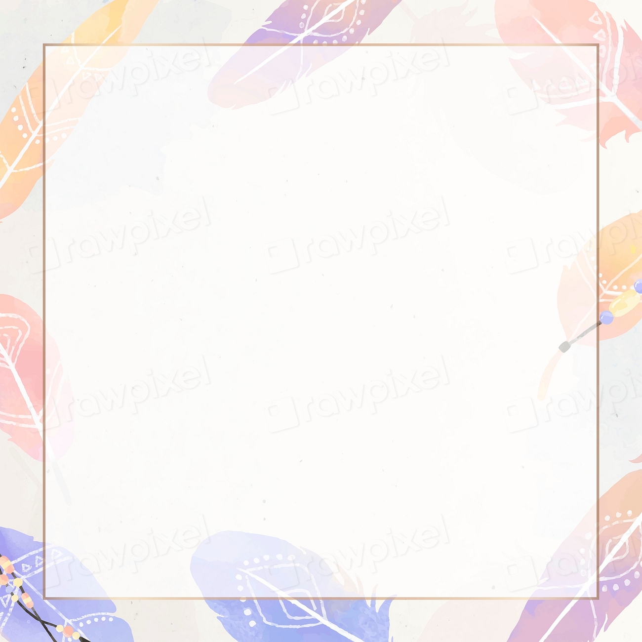 Hand drawn feather frame vector | Premium Vector - rawpixel