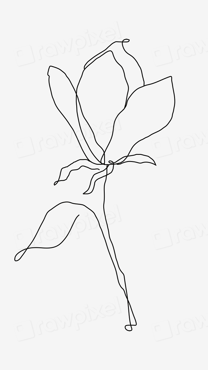 Monoline flower tattoo psd design | Free PSD Illustration - rawpixel