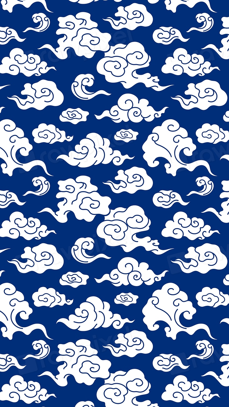 Chinese cloud wallpaper, blue oriental | Free Photo - rawpixel