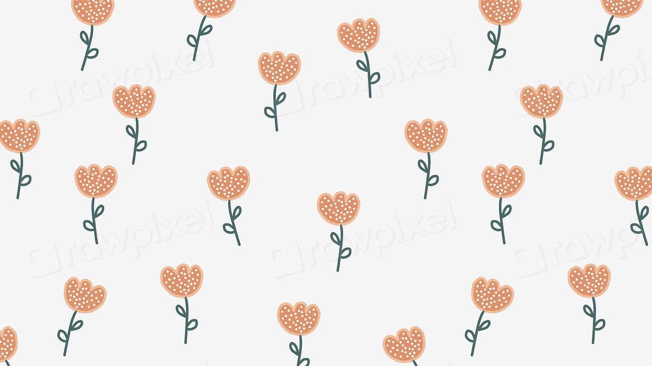 Flower pattern desktop wallpaper, cute | Premium Photo - rawpixel