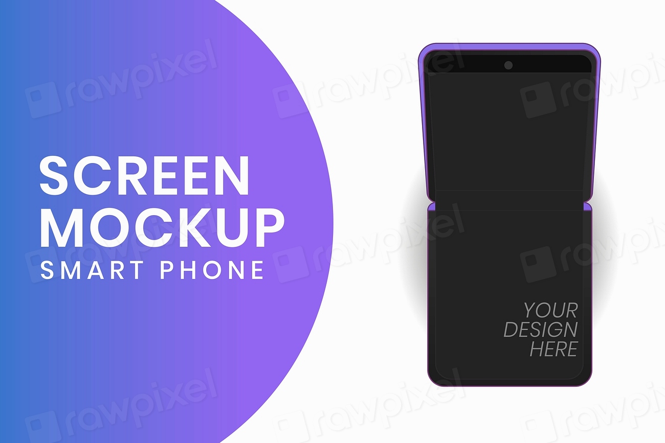 Foldable phone screen mockup, flip | Premium PSD - rawpixel