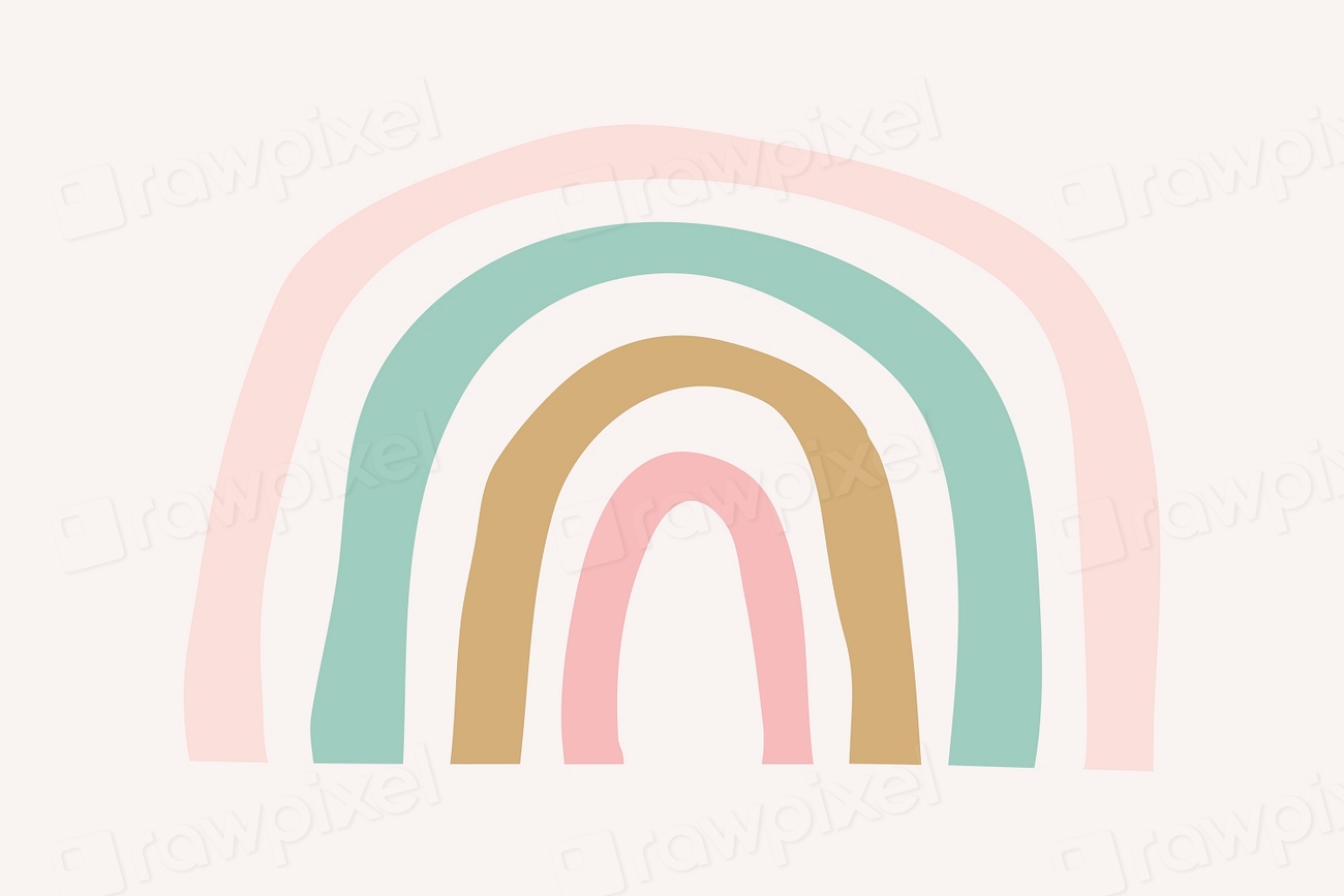 Cute rainbow doodle style psd | Premium PSD - rawpixel