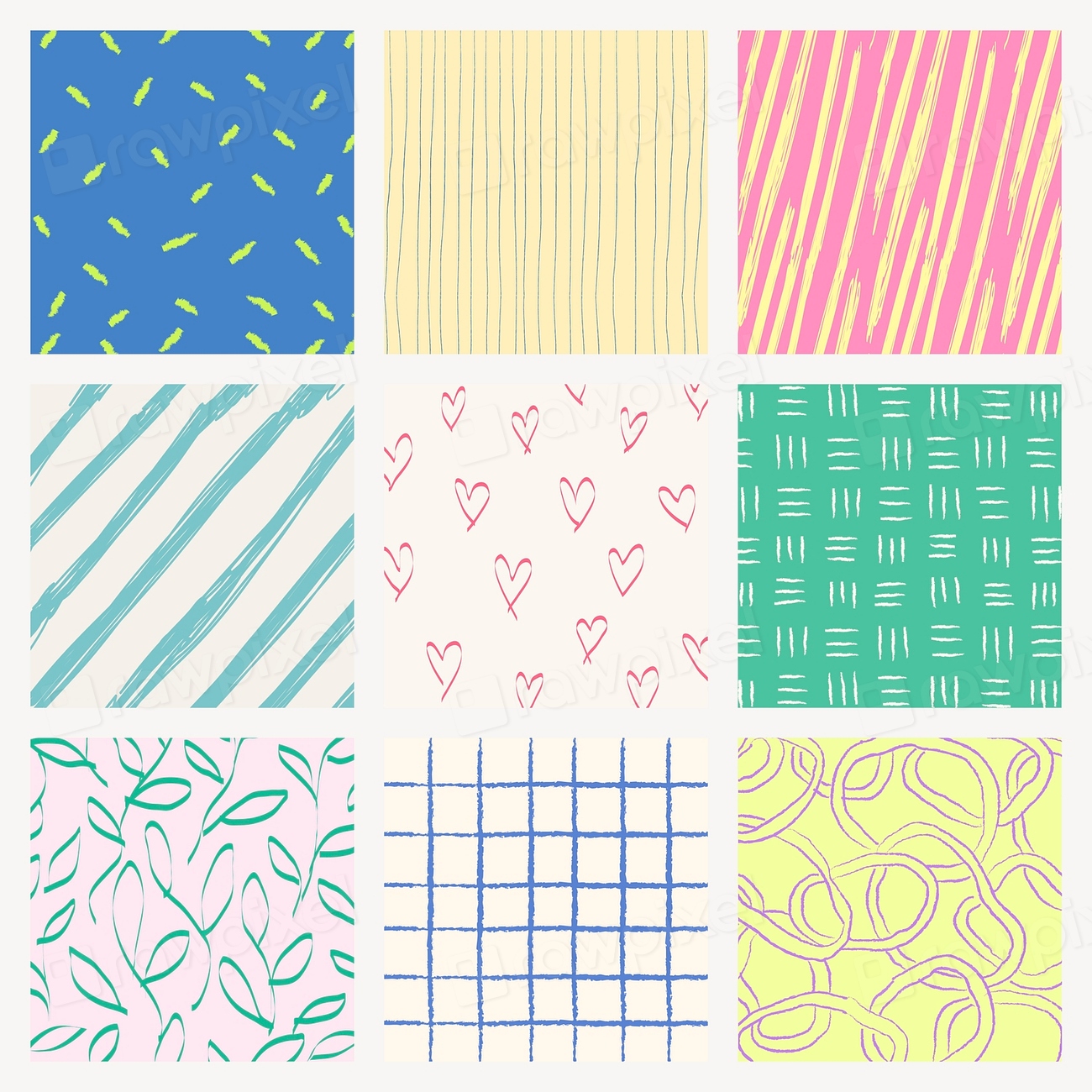 Cute background, colorful doodle pattern | Premium Vector - rawpixel