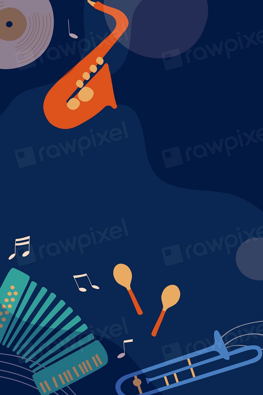 Blue aesthetic background, musical instrument | Free Photo - rawpixel