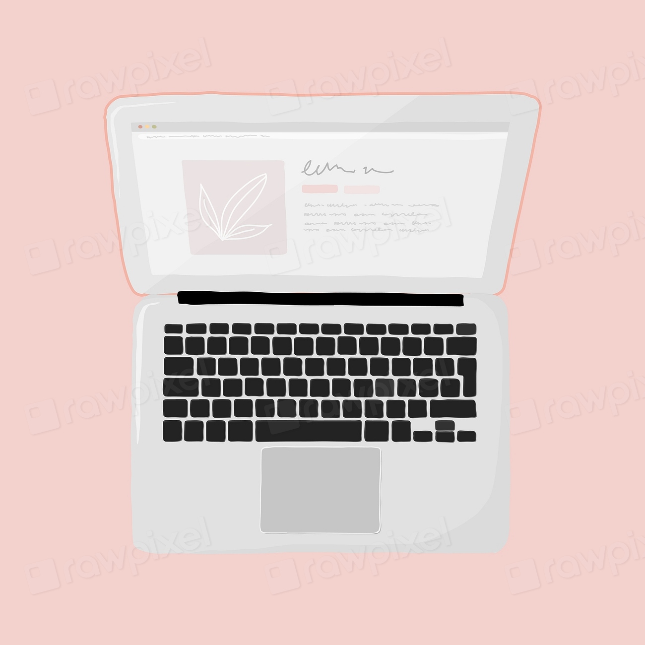 Aesthetic laptop clipart, cute digital | Free Photo Illustration - rawpixel