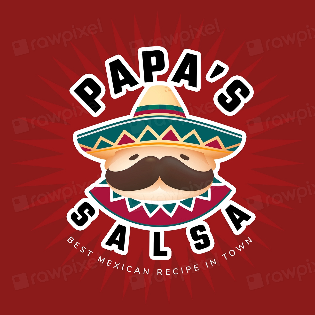 Mexican business logo template, vibrant | Premium PSD Template - rawpixel
