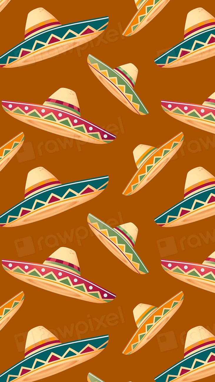 Mexican hat pattern mobile wallpaper, | Free Photo - rawpixel