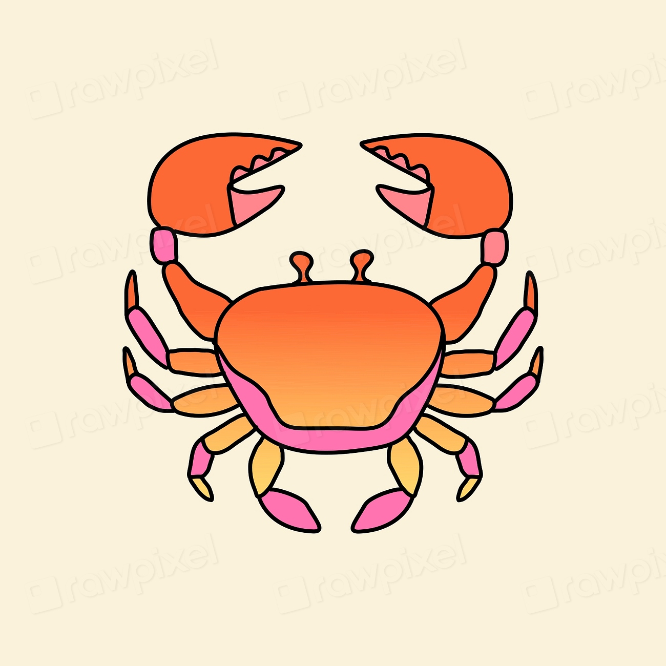 Cancer horoscope sign, bright doodle | Free Photo Illustration - rawpixel