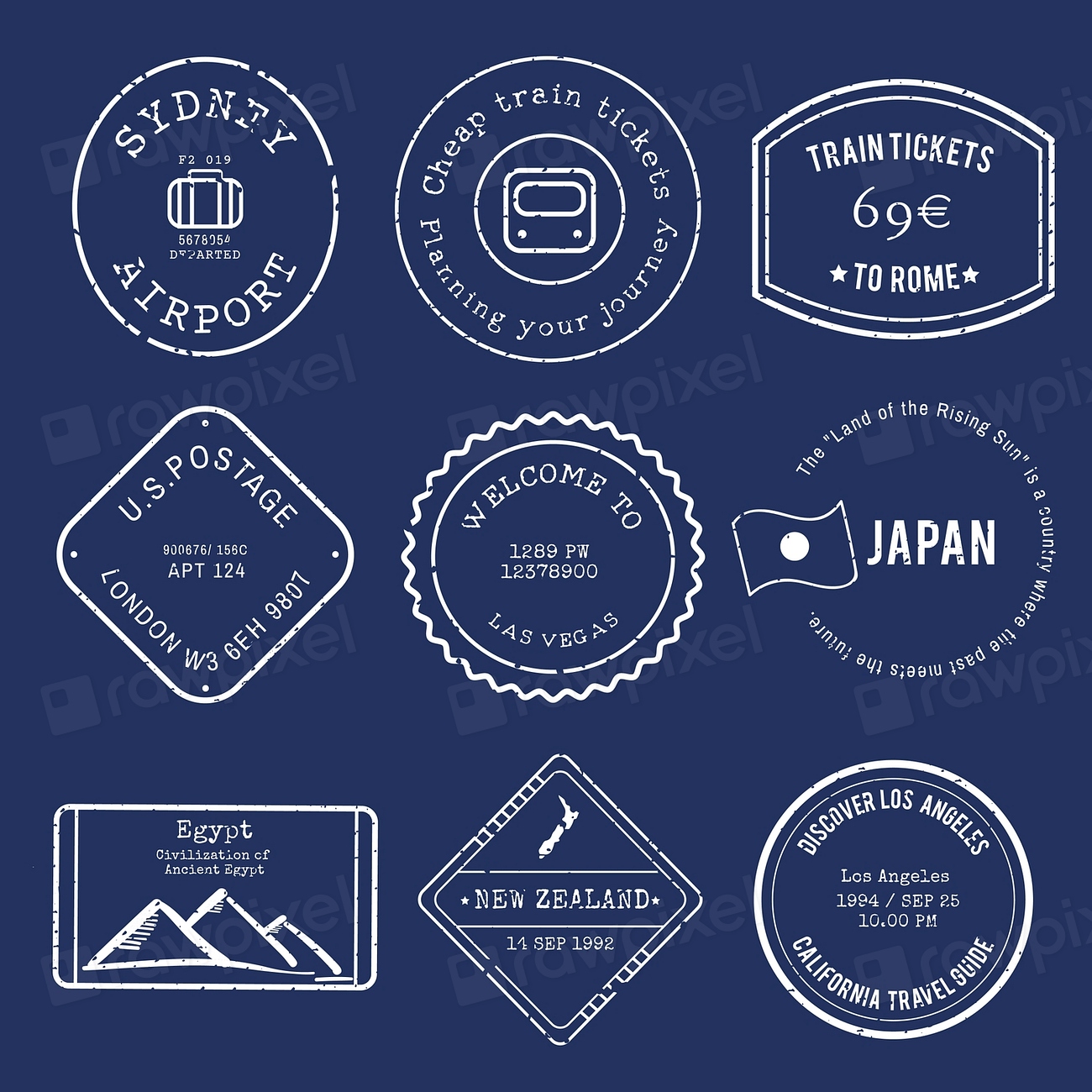 Vector of various stamp design | Premium Vector - rawpixel