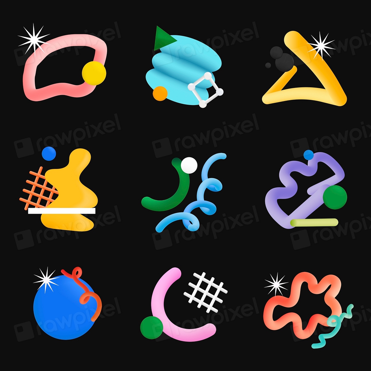 3D render abstract shape logo | Premium Vector - rawpixel