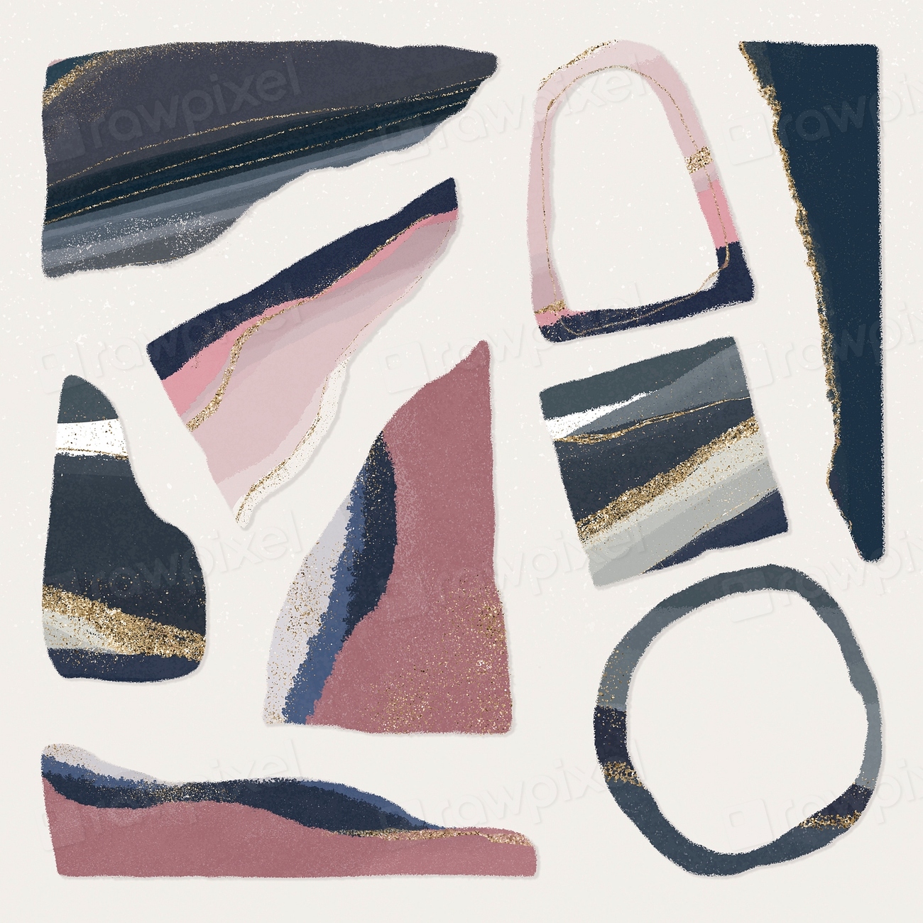 Abstract shapes clipart, pastel aesthetic | Premium PSD - rawpixel