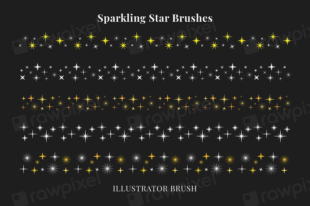 Glittering star pattern illustrator brush, | Premium Vector Add-on ...