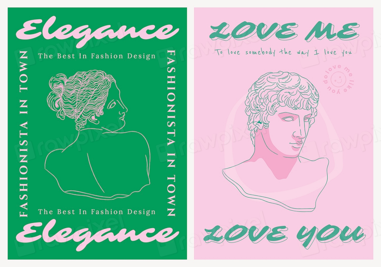 Pastel poster template, line art | Premium Vector - rawpixel