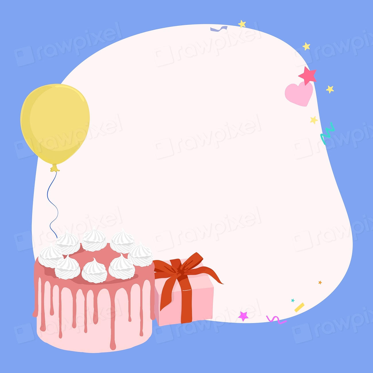 Birthday frame sticker, blue and | Premium PSD - rawpixel