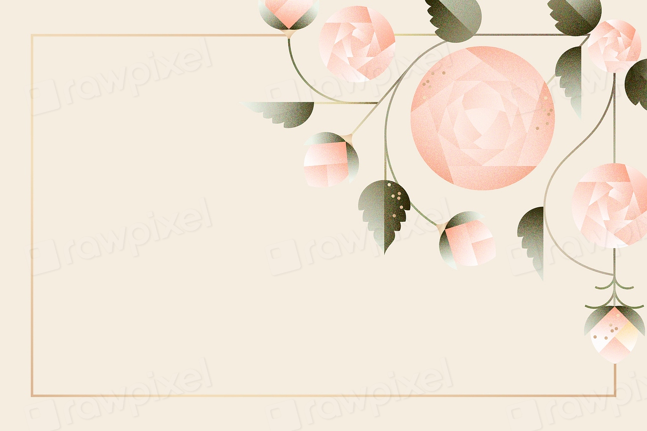 Pink flower frame aesthetic background | Premium Vector - rawpixel