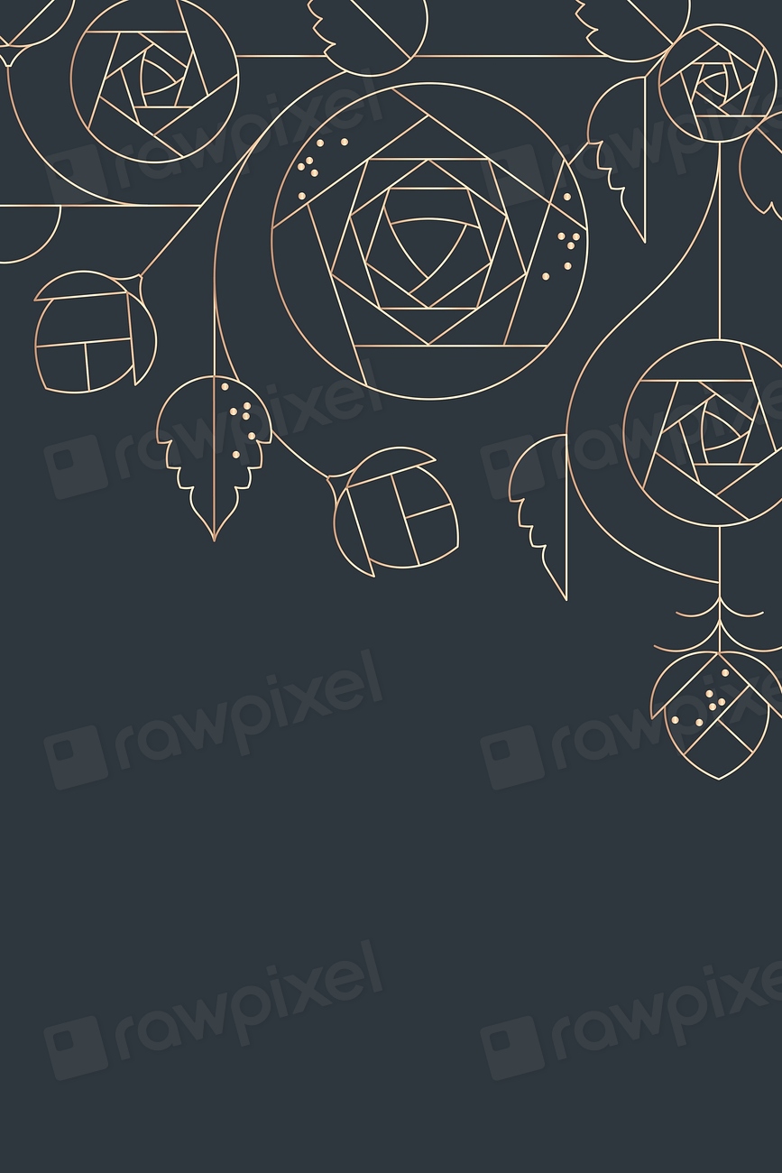 Aesthetic floral line art background, | Premium PSD - rawpixel