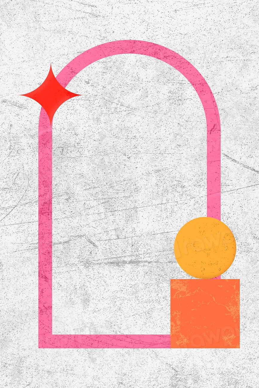 Cute arch frame background, memphis | Premium PSD - rawpixel