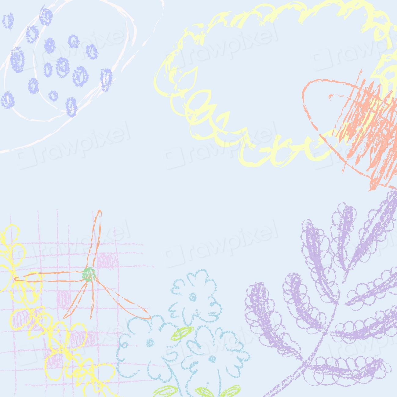 Kids abstract scribble background, pastel | Premium PSD - rawpixel