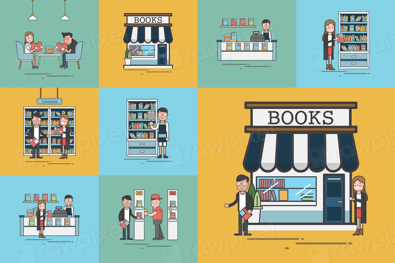 Illustration of library vector set | Premium Vector - rawpixel