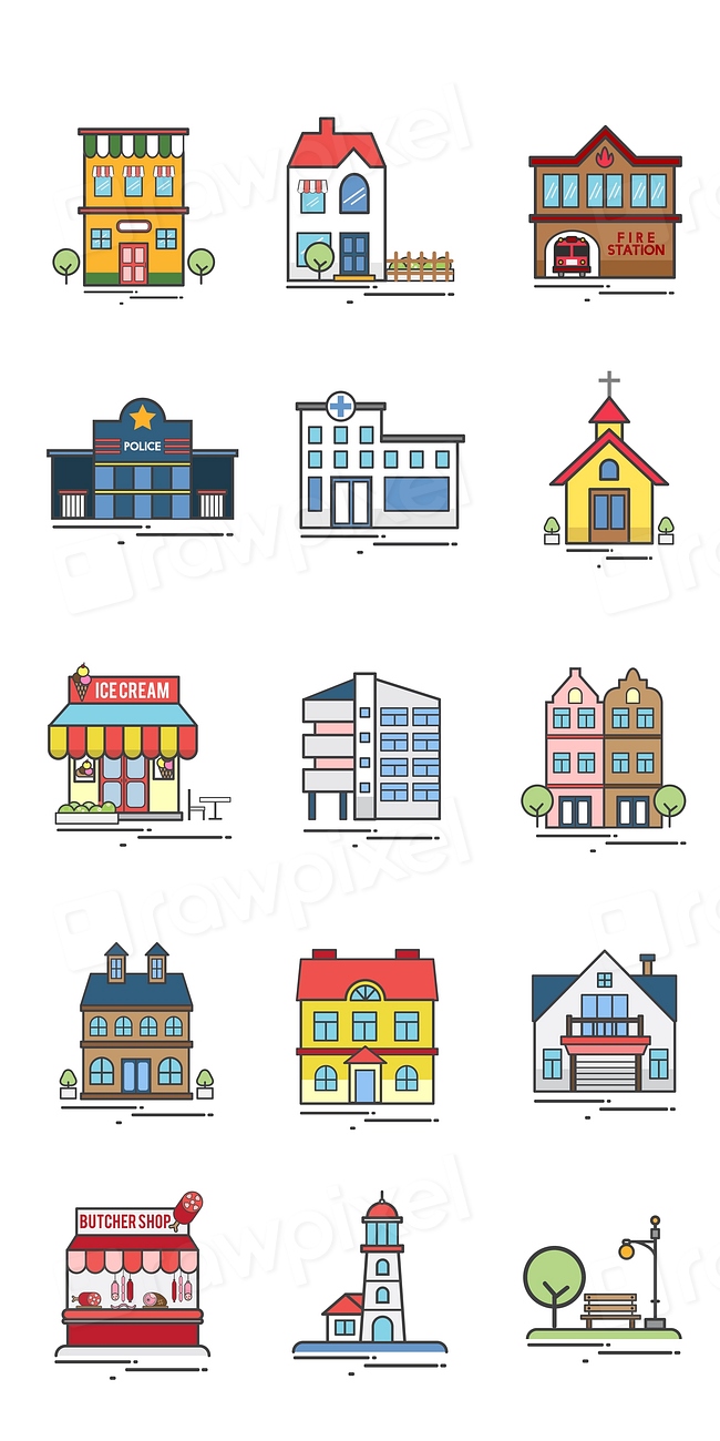 Collection of buildings and houses | Free Photo - rawpixel