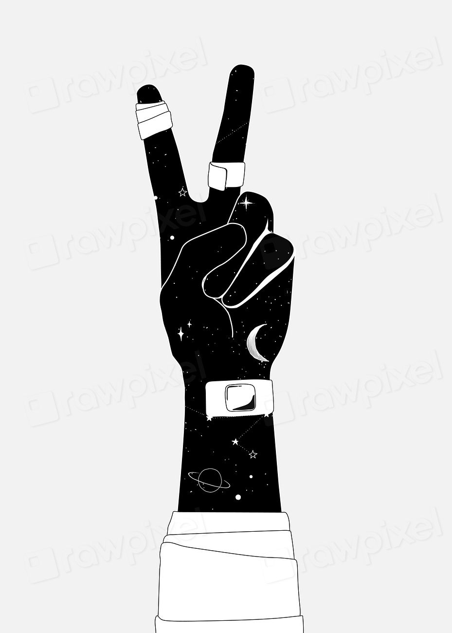 Peace hand sign clipart, mental | Premium Vector Illustration - rawpixel