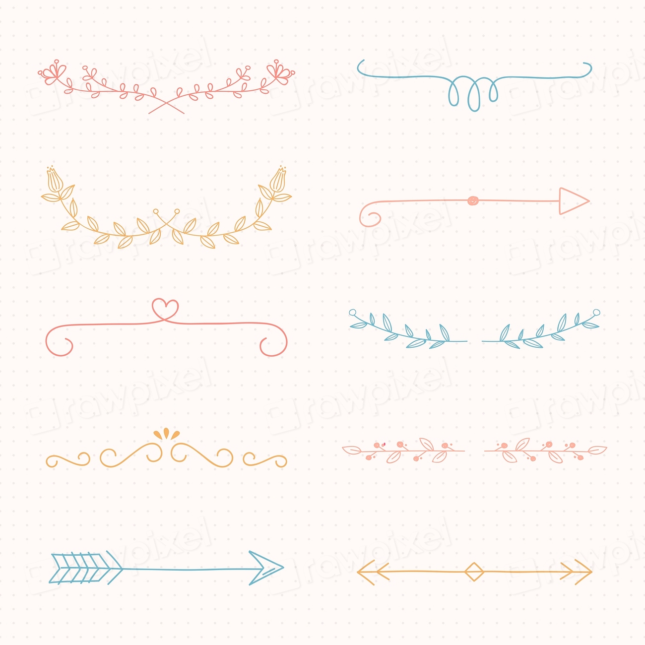 Cute divider elements, pastel doodle | Premium PSD - rawpixel