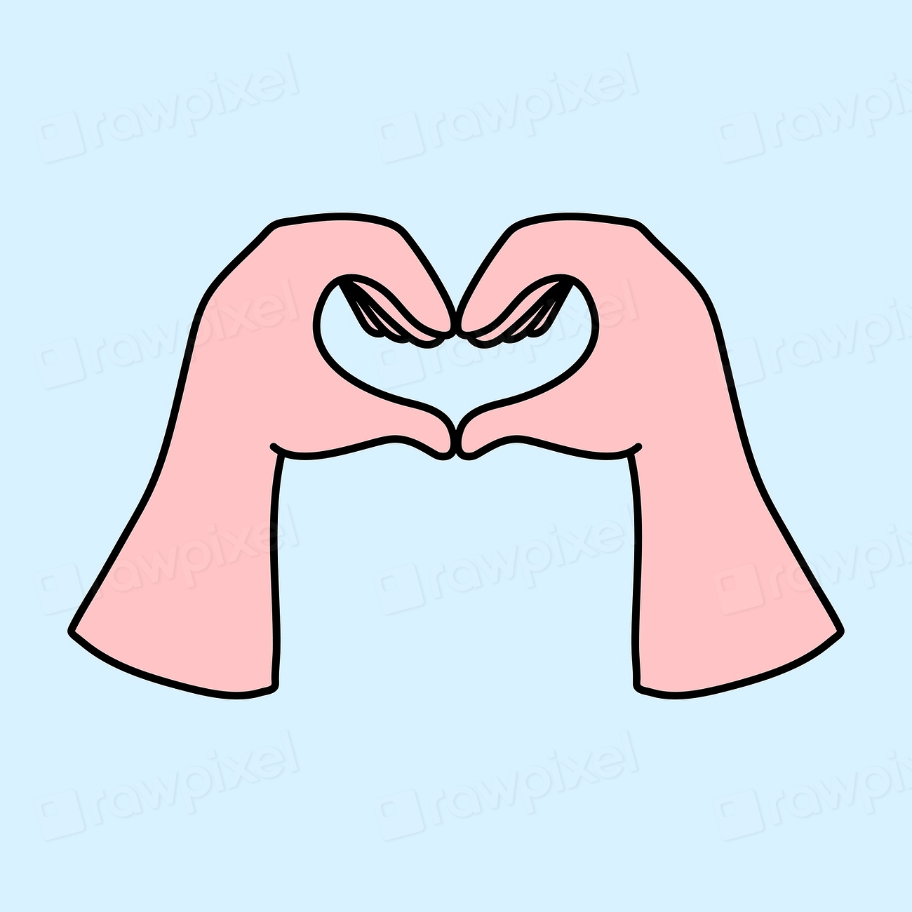 Heart hands doodle clipart, love | Free Photo Illustration - rawpixel