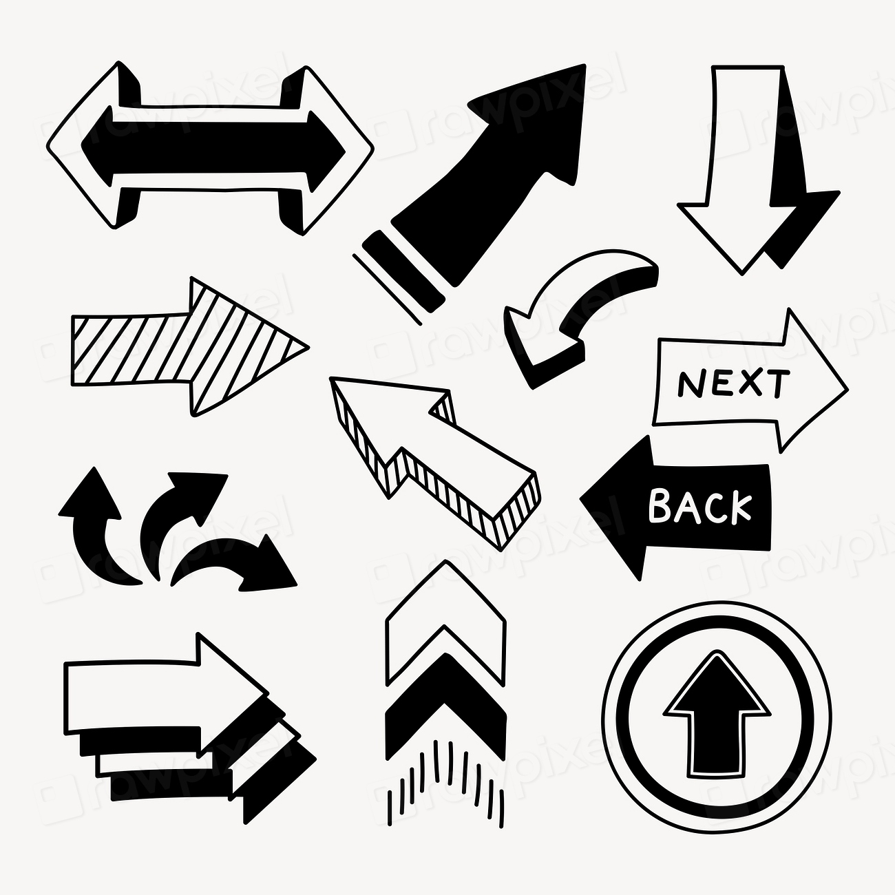 Black and white arrow illustration, | Premium Vector - rawpixel