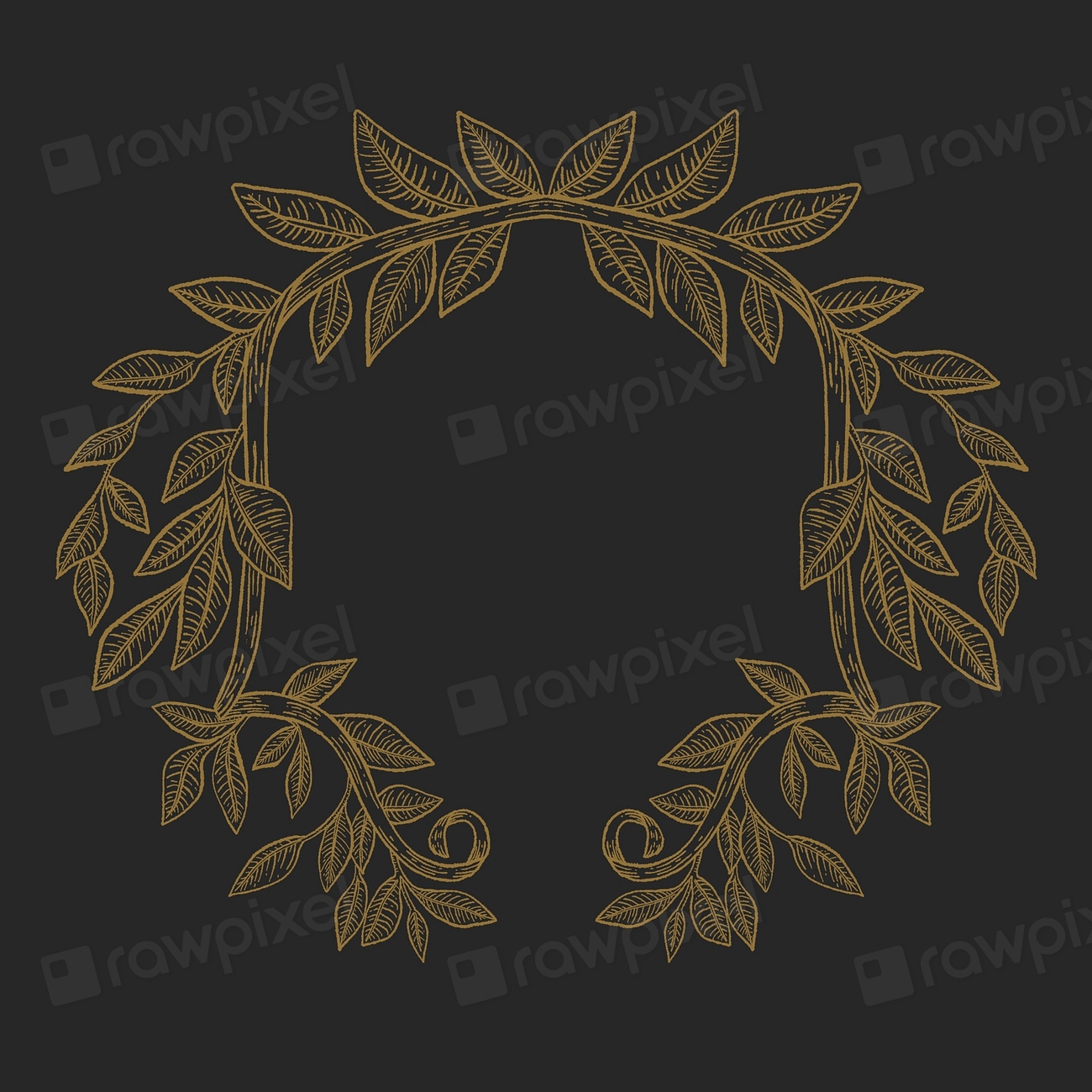 Leaf frame, brown botanical illustration | Premium PSD - rawpixel