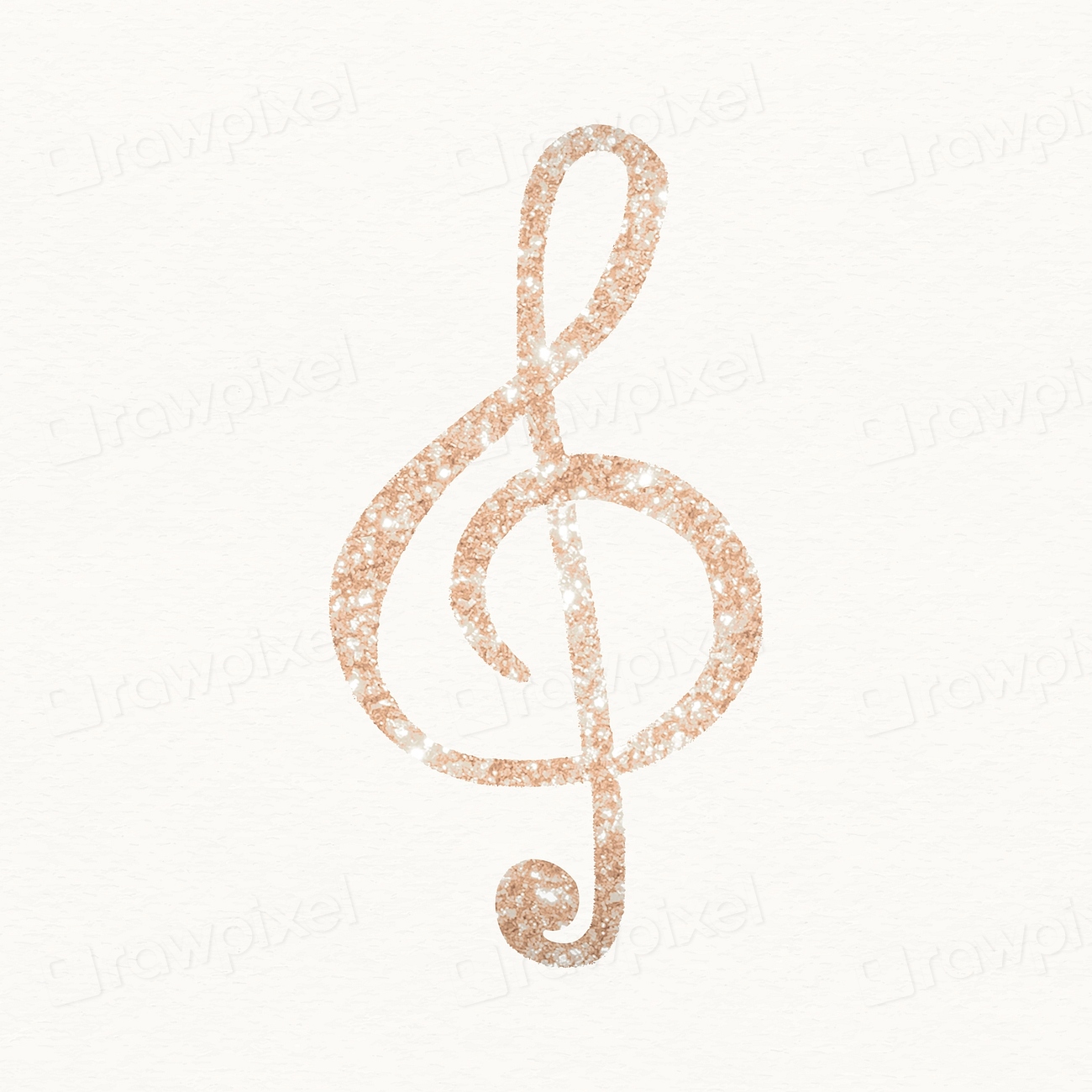 Treble clef sticker, glittery music | Premium PSD - rawpixel