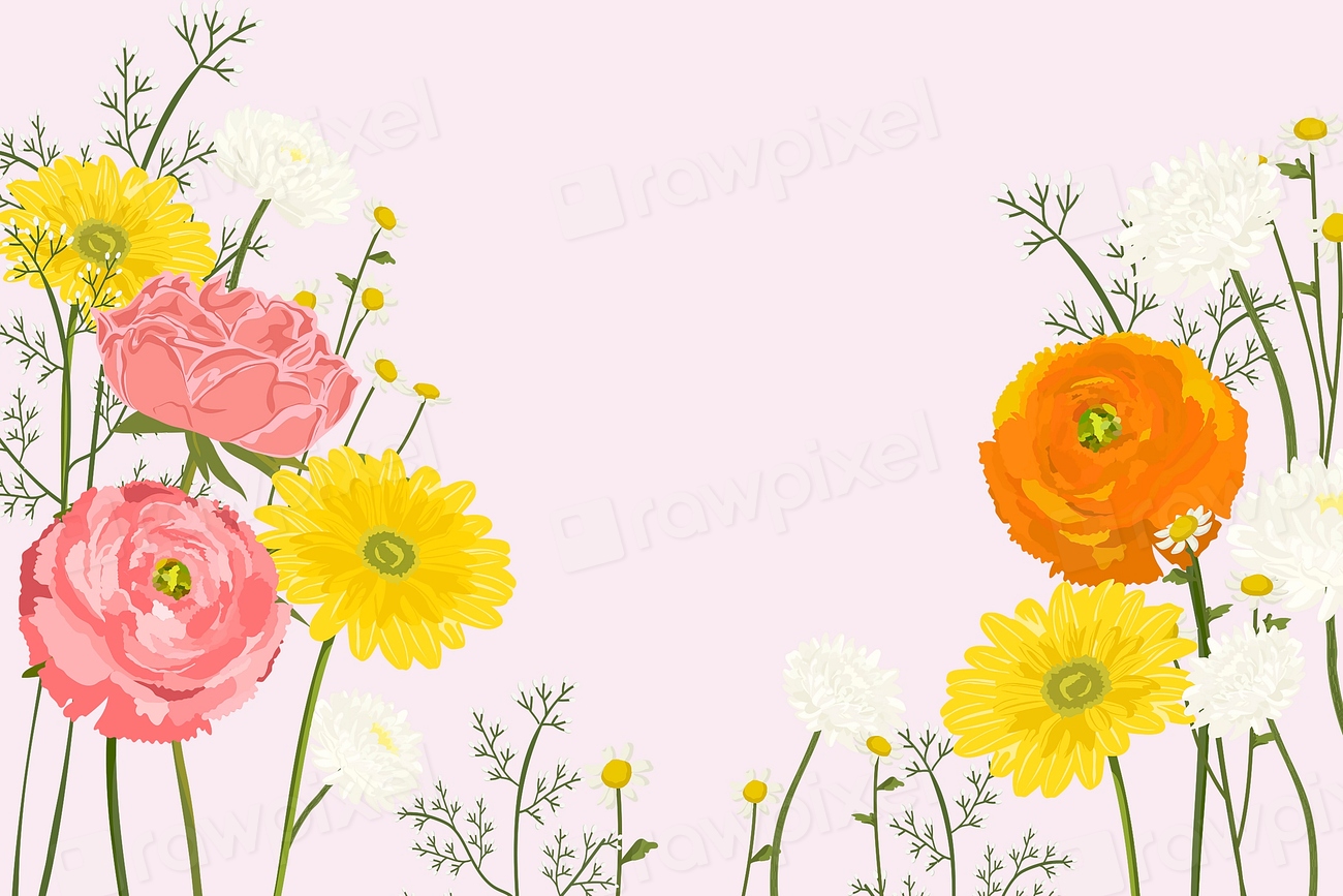 Aesthetic spring background, colorful flower | Premium Vector ...
