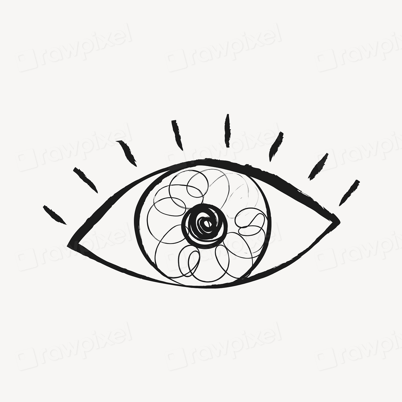 Observing eye sticker, cute doodle | Premium Vector Illustration - rawpixel