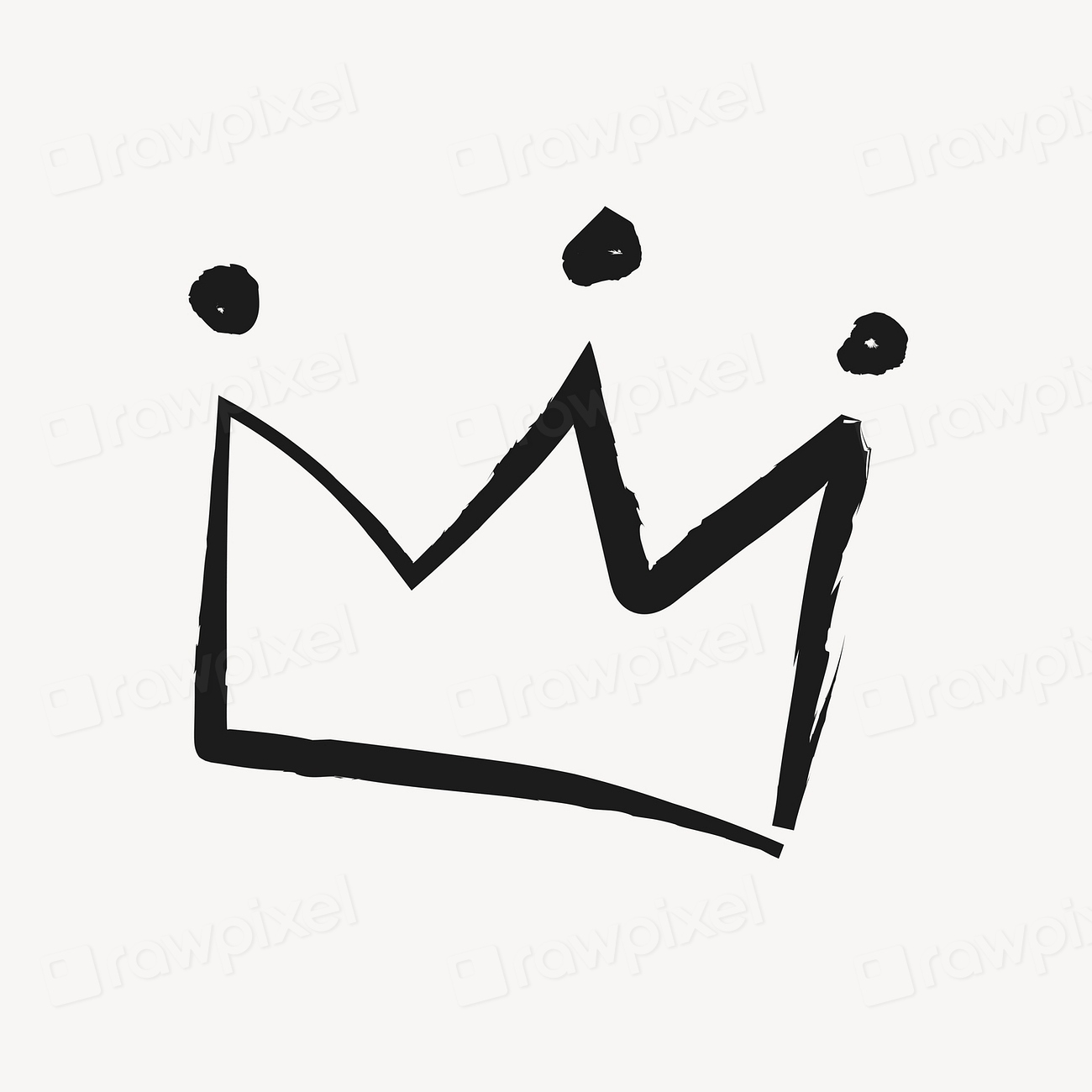 Crown sticker, cute doodle black | Premium PSD - rawpixel