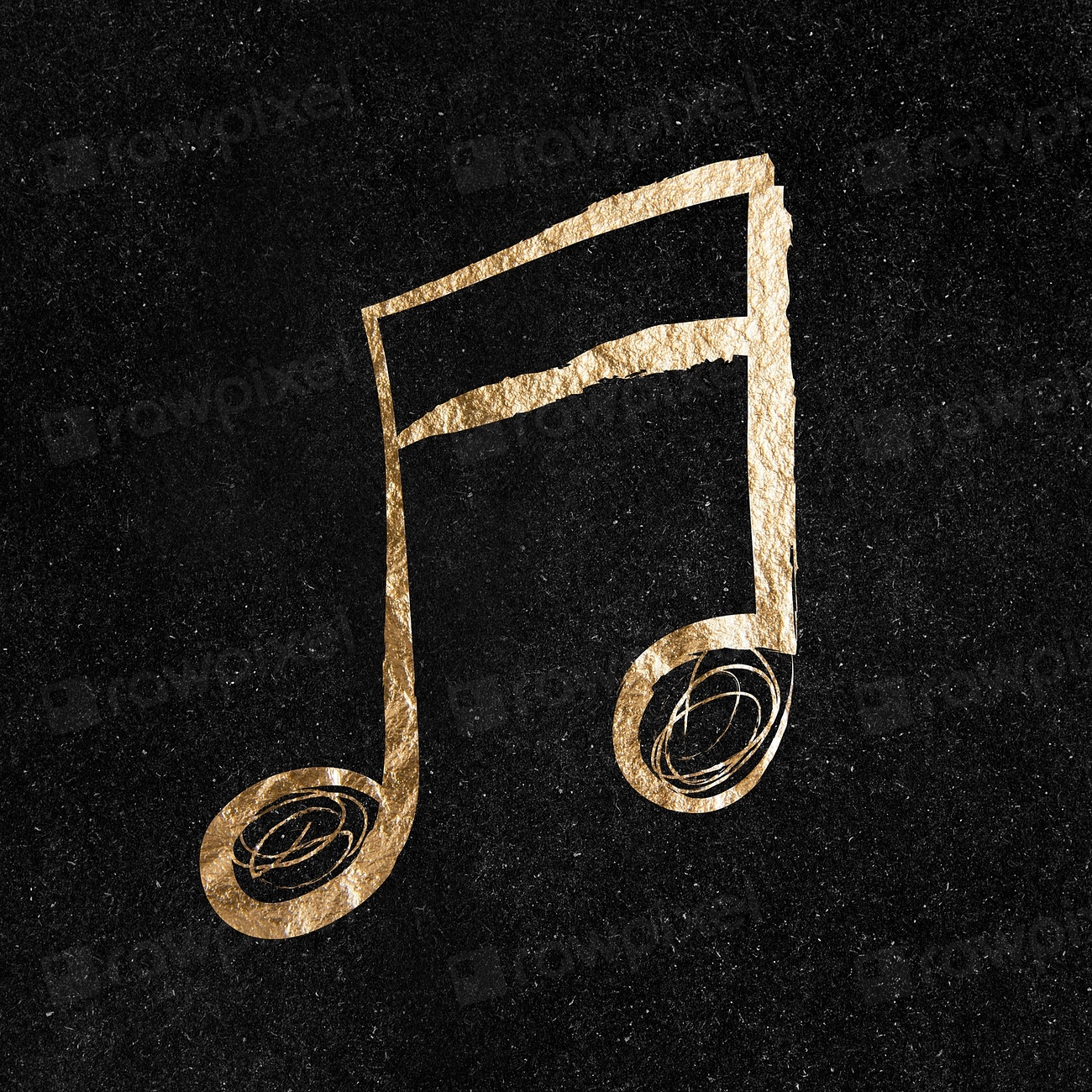 Music note sticker, gold aesthetic | Free PSD Illustration - rawpixel