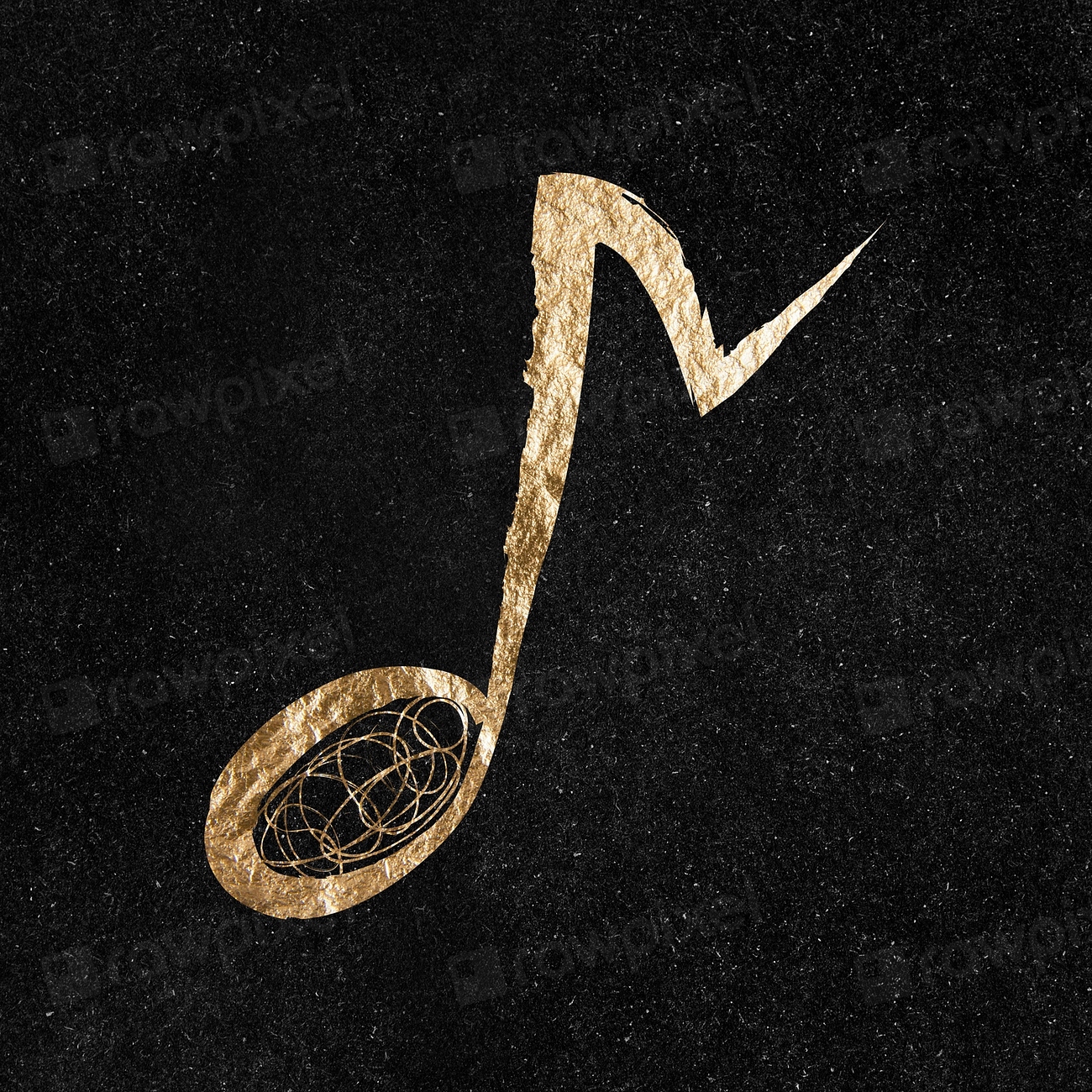 Music note sticker, gold aesthetic | Free PSD Illustration - rawpixel