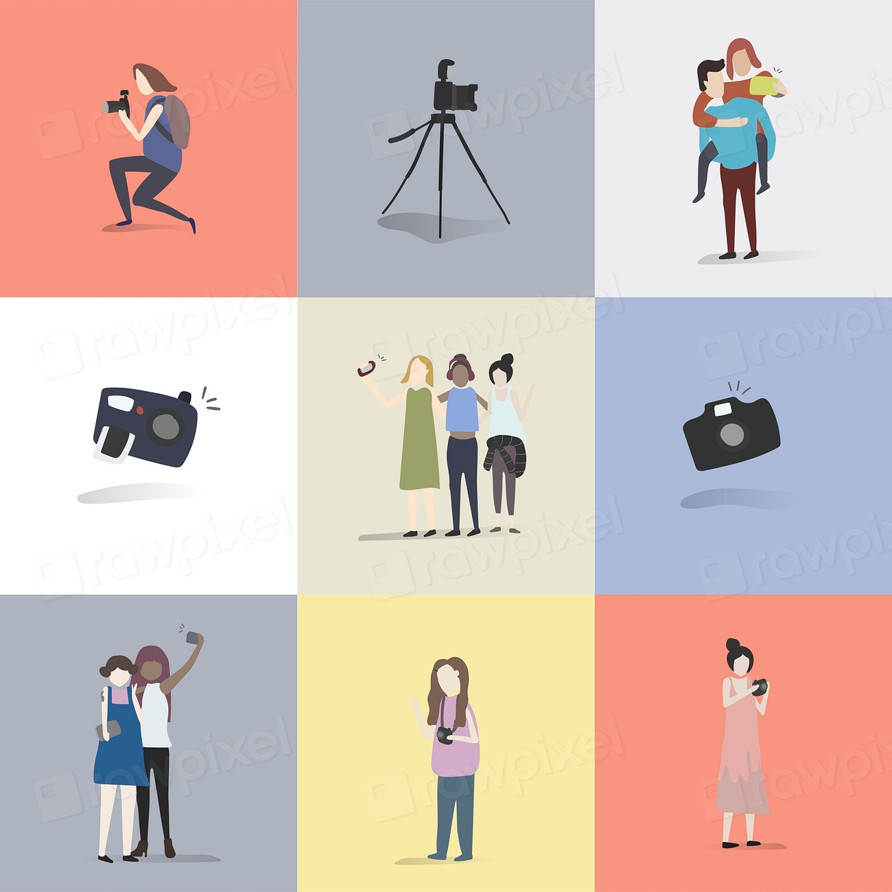 Taking photos icons and people | Premium Vector - rawpixel